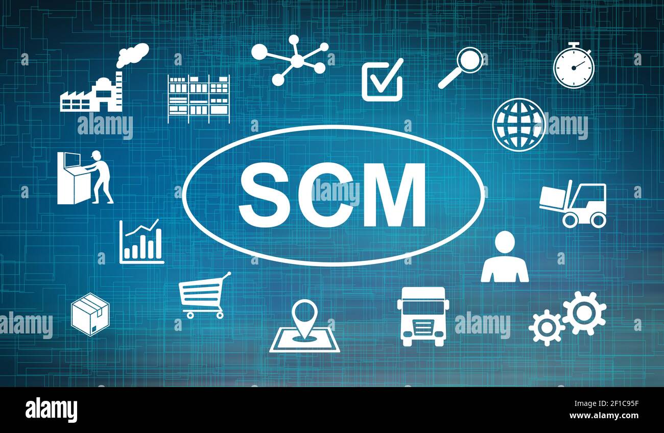 Illustration of a scm concept Stock Photo - Alamy