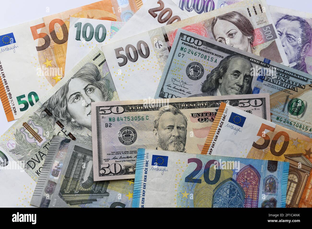 Banknotes of different countries background, top view Stock Photo - Alamy