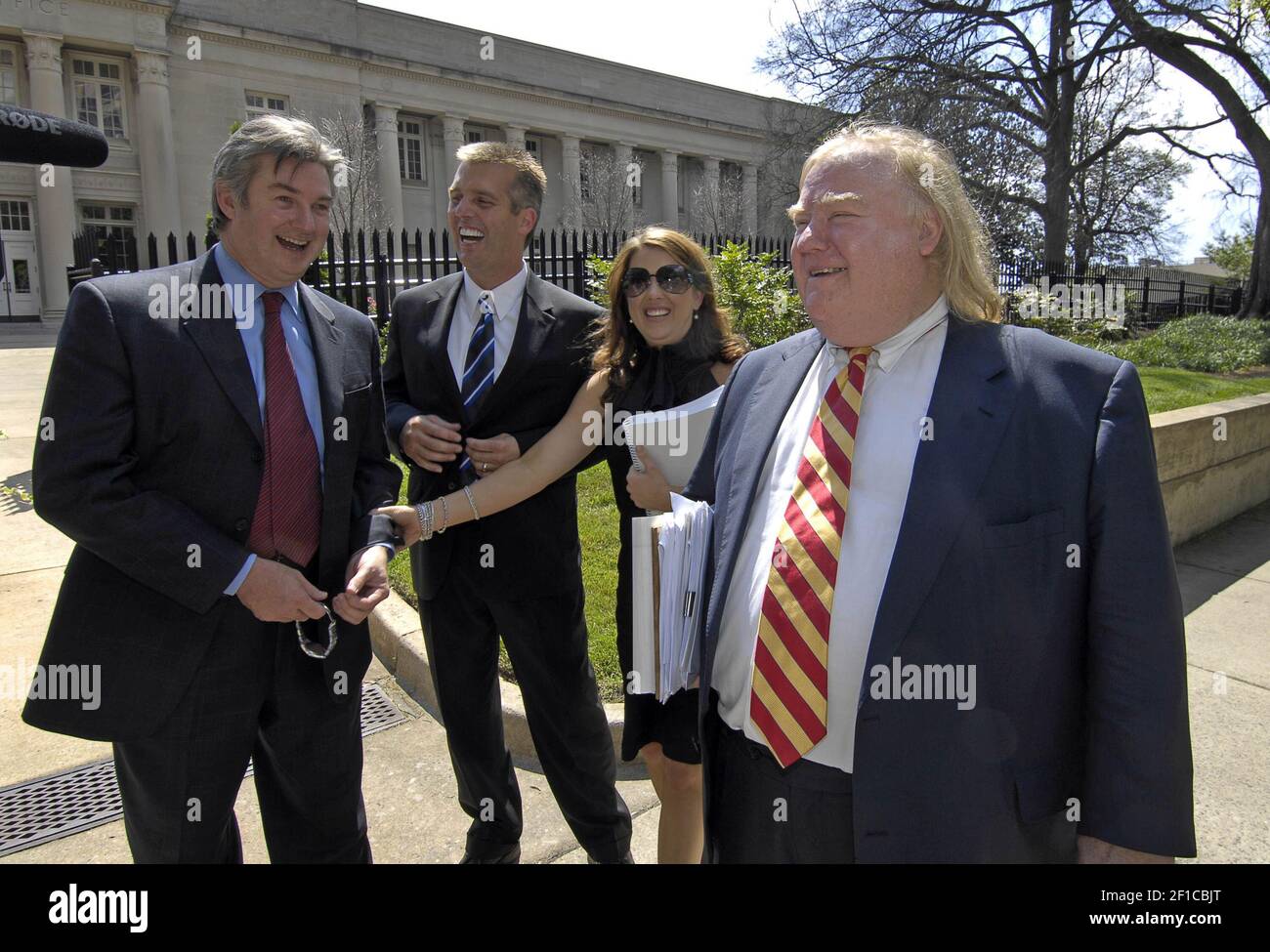 NASCAR driver Jeremy Mayfield, second from left, seen on July 1, 2009 ...