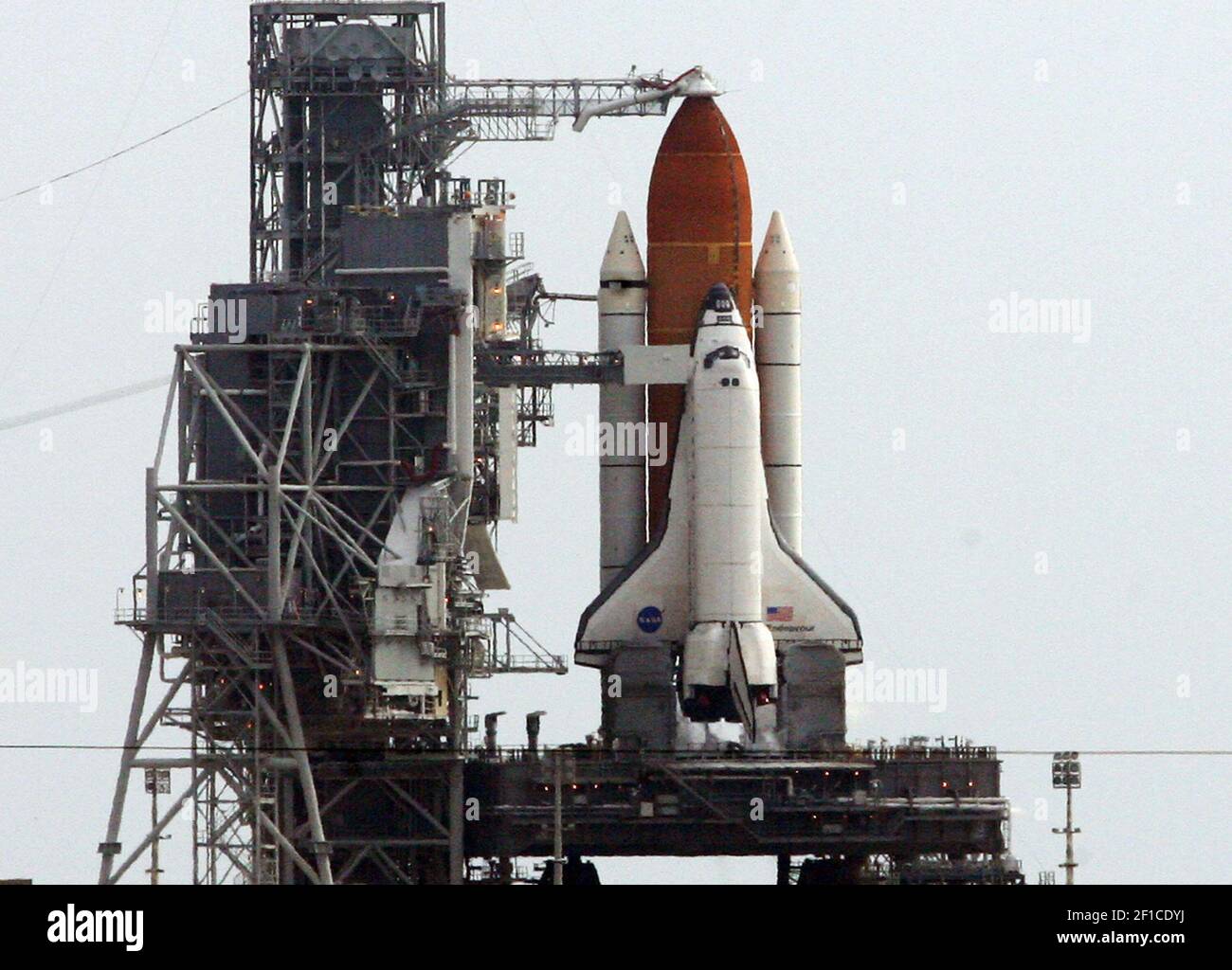Space Shuttle Endeavour poised on launch pad 39A Wednesday, July 1 ...