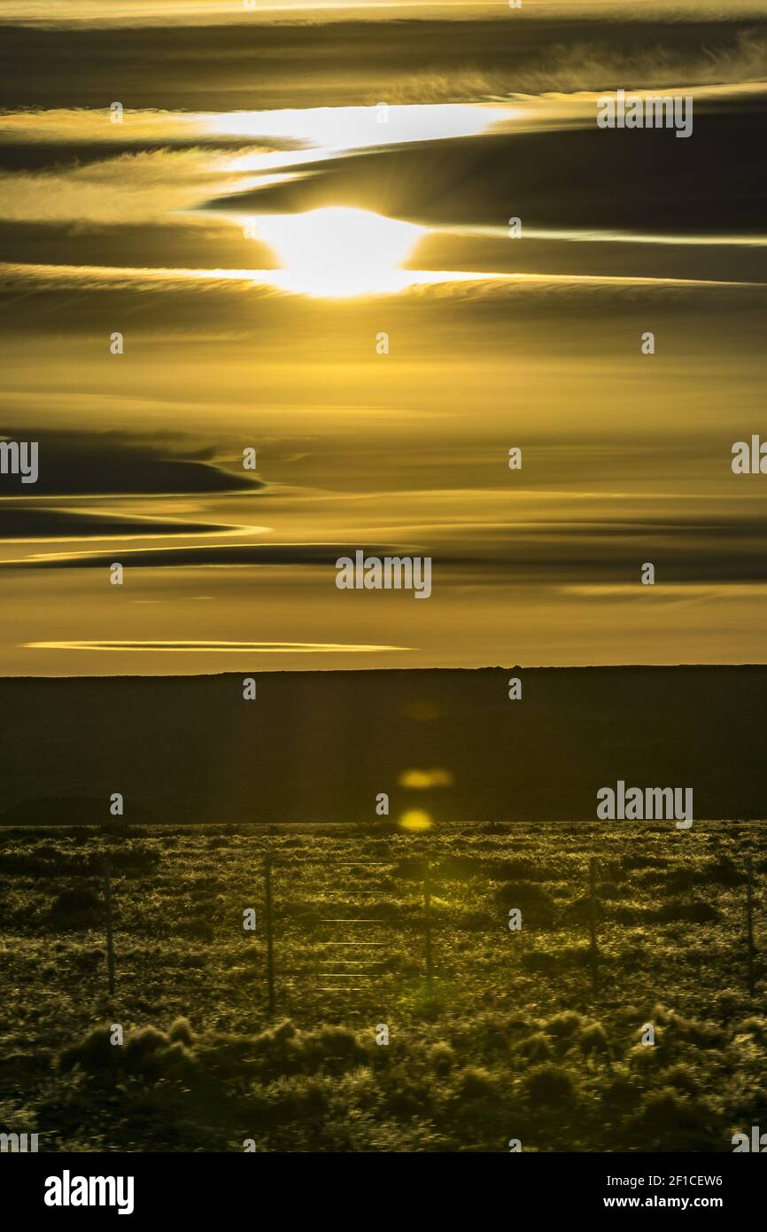 Patagonia Landscape Sunset Scene, Argentina Stock Photo - Alamy