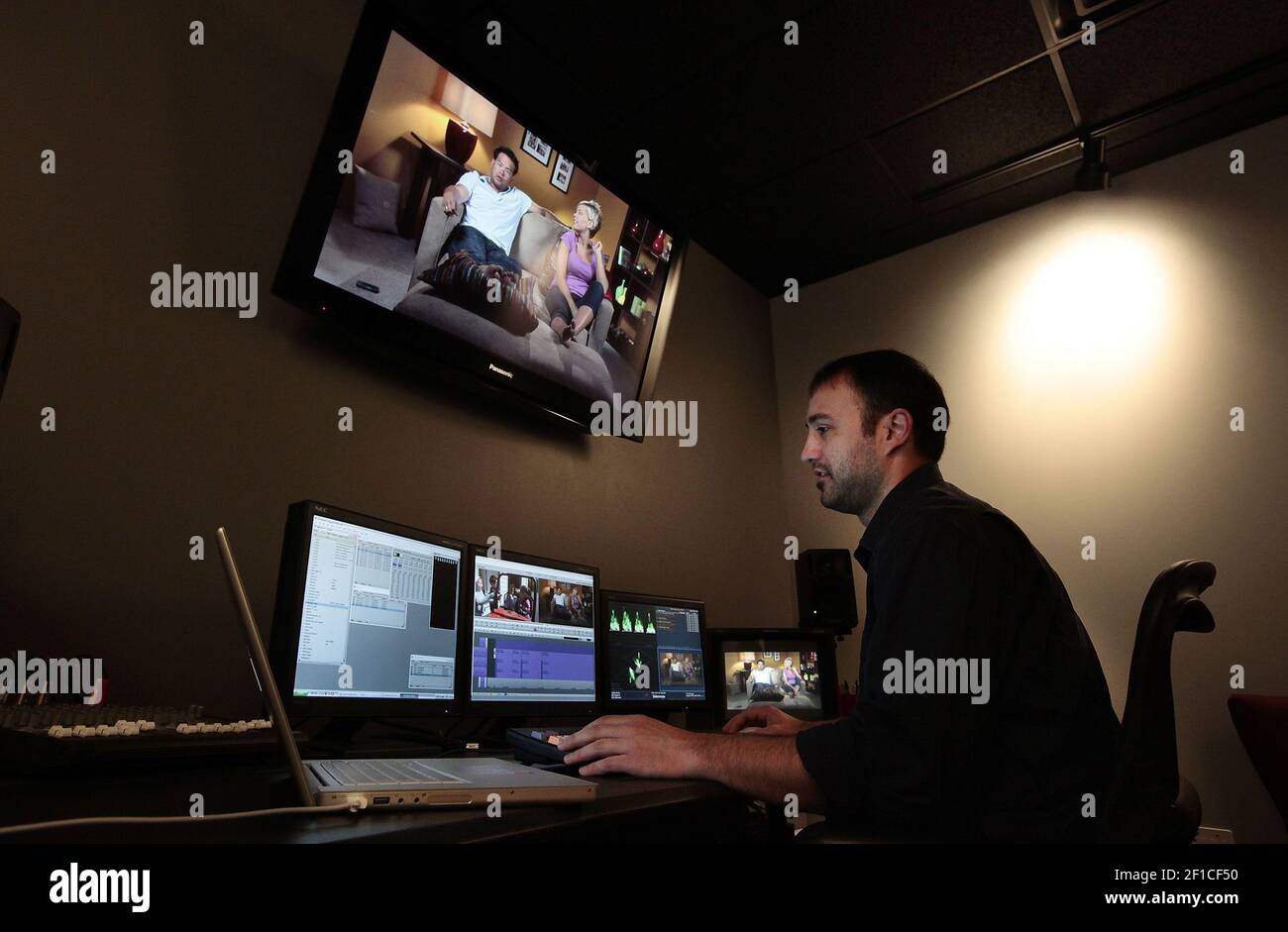 Ian Krabacher works at an editing station at a Raleigh production ...