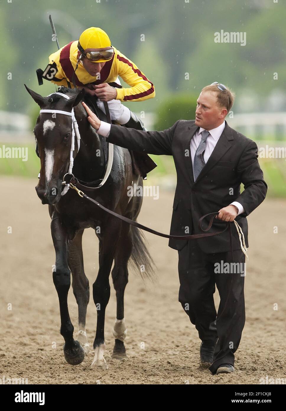 Jockey Calvin Borel celebrates aboard Rachel Alexandra with assistant ...
