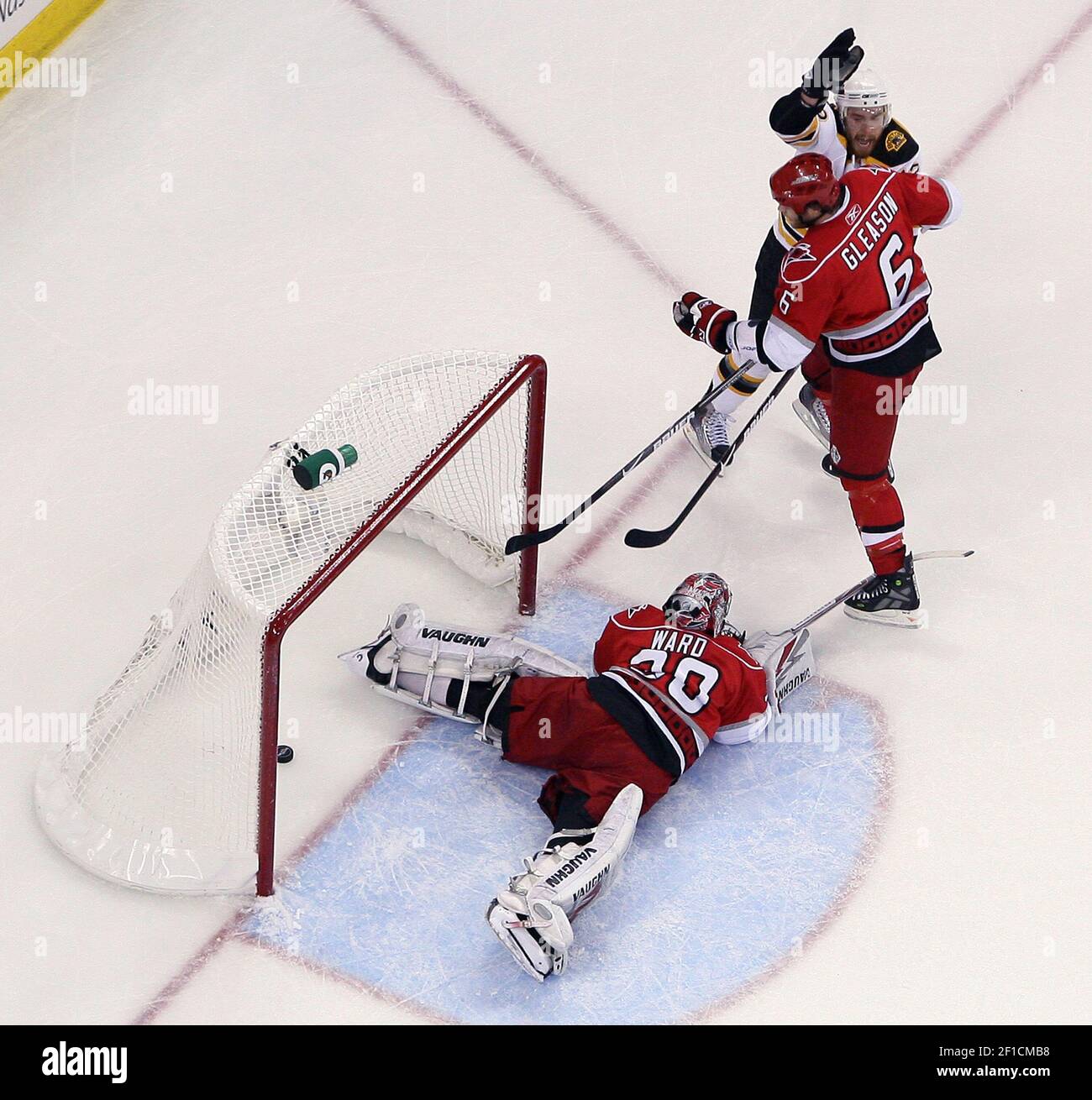 The Boston Bruins' Chuck Kobasew, top right, celebrates after scoring ...