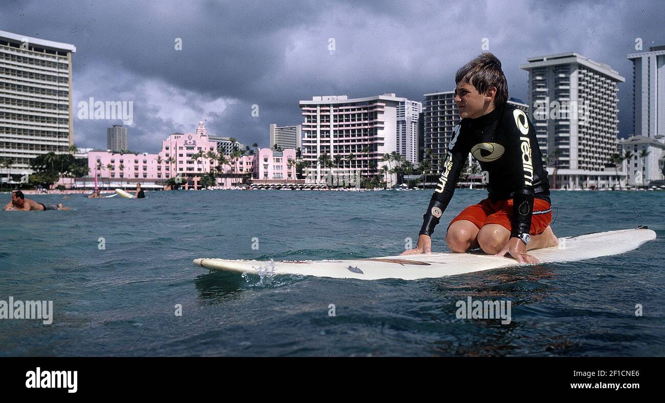 In this March 2004 file photograph, a young surfer tries his luck off ...