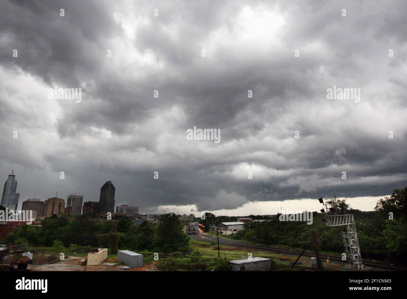 Downtown Raleigh emerges from the clouds after a powerful storm passed ...