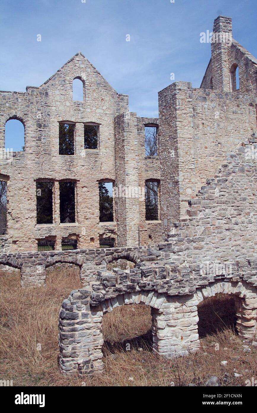 The centerpiece of Ha Ha Tonka State Park is the ruins of a stone ...