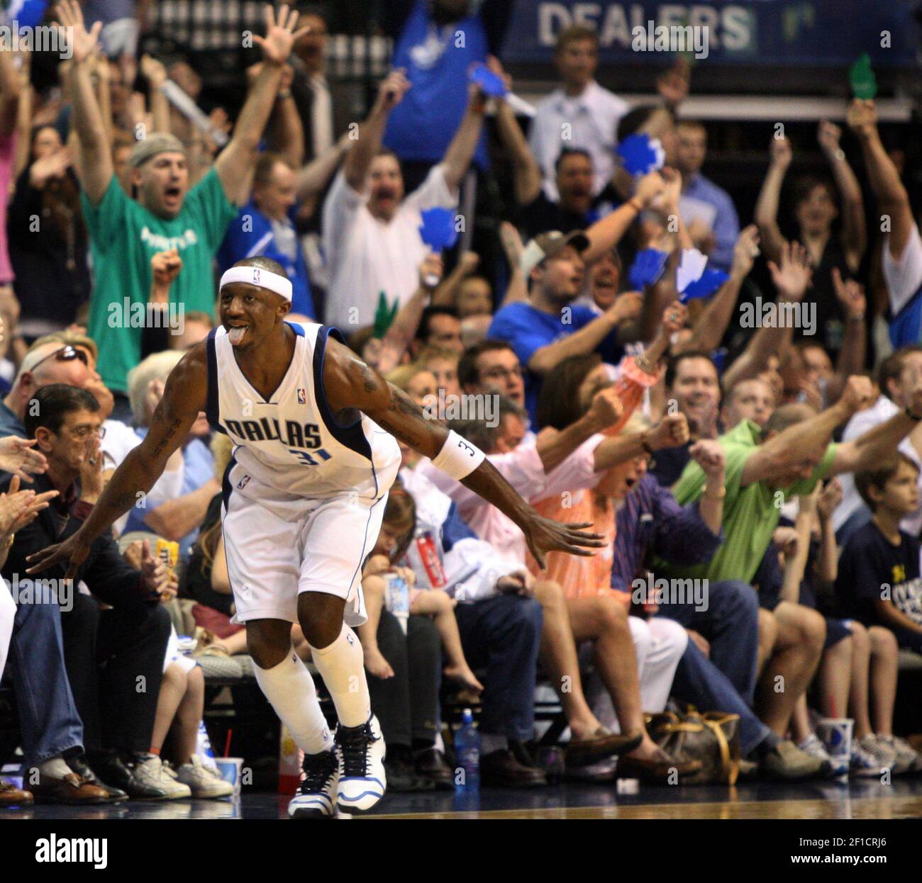 Dallas Mavericks Jason Terry celebrates after hitting a three-pointer ...