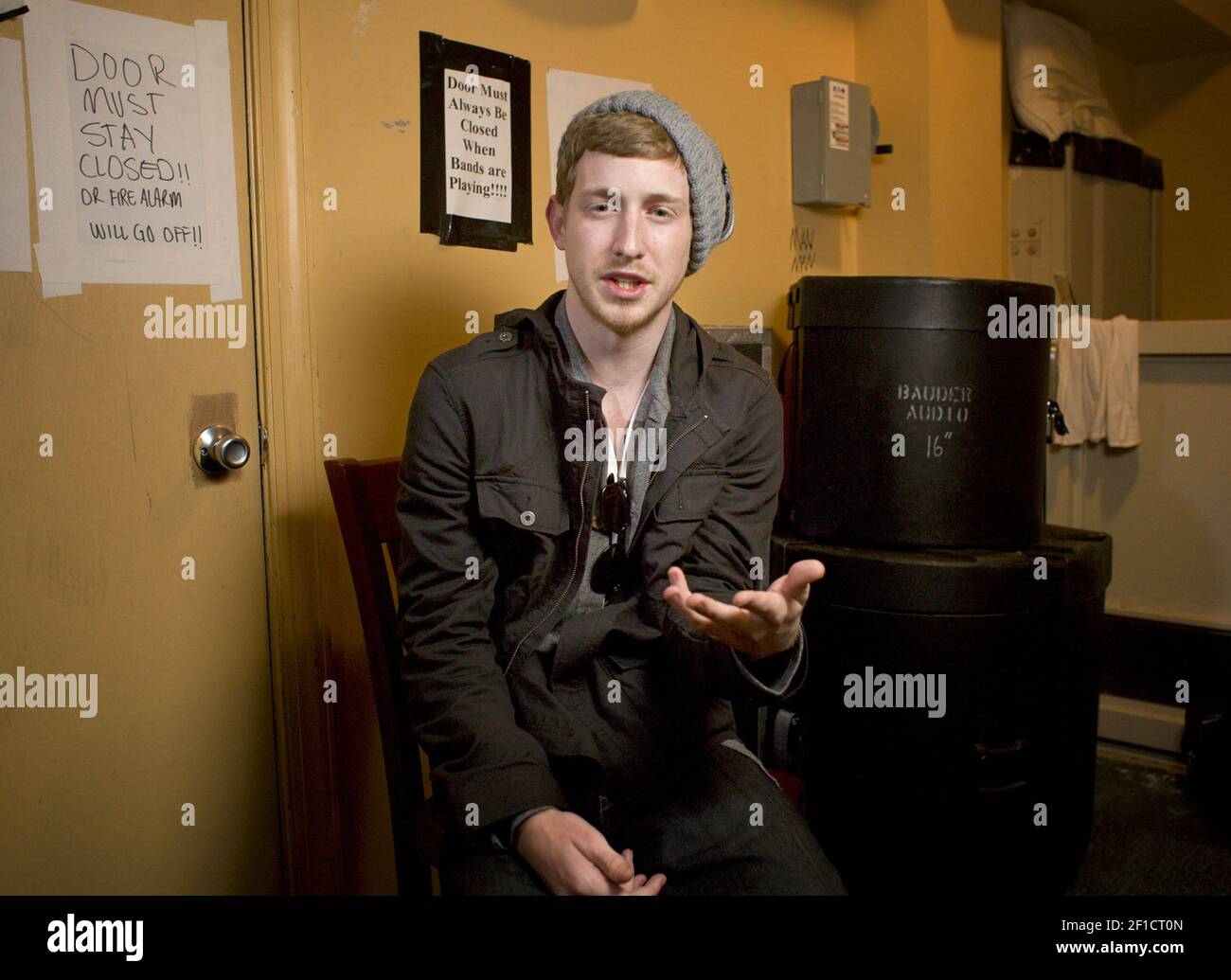 Asher Roth, 23, speaks to a reporter before performing at the Note in ...