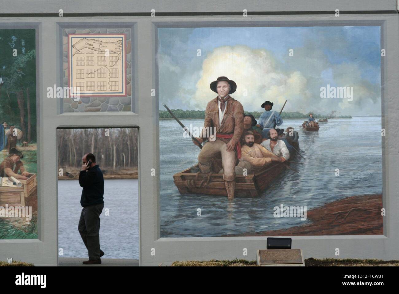 Downtown Paducah is protected by a floodwall decorated with murals ...