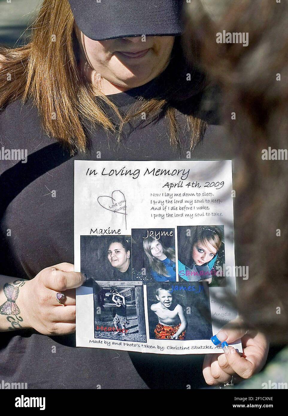 Angela Harrison talks to the media about her kids, and husband, Monday ...