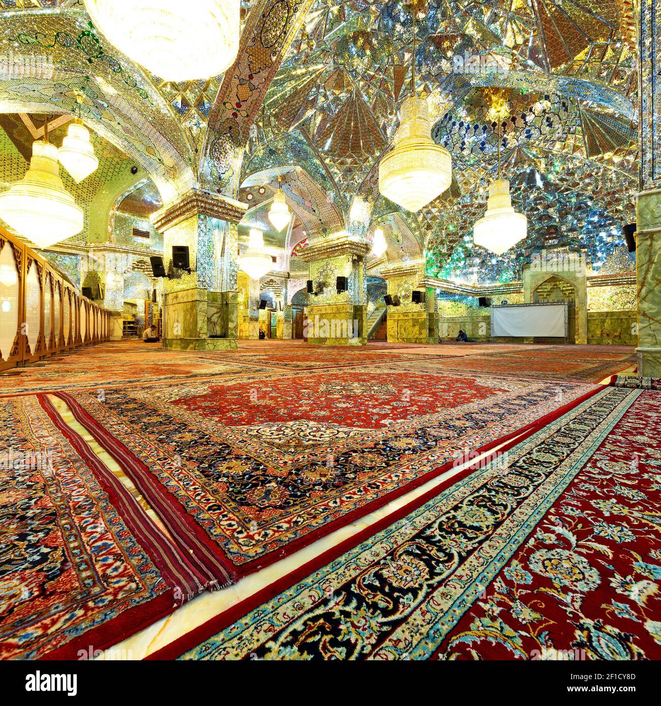 In iran inside the old antique mosque Stock Photo - Alamy