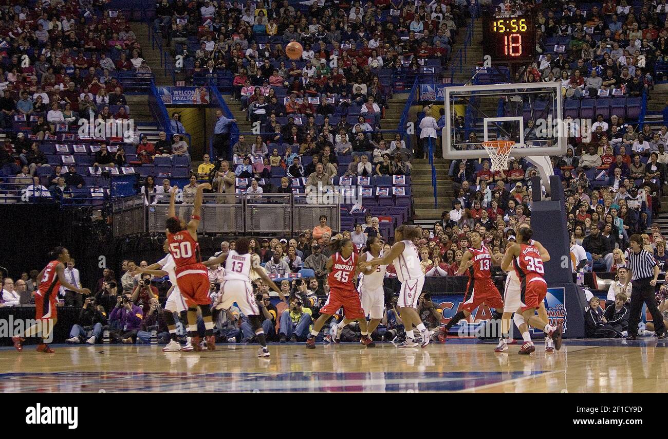 Oklahoma's Desiree Byrd (50) takes a shot on goal in the first half ...