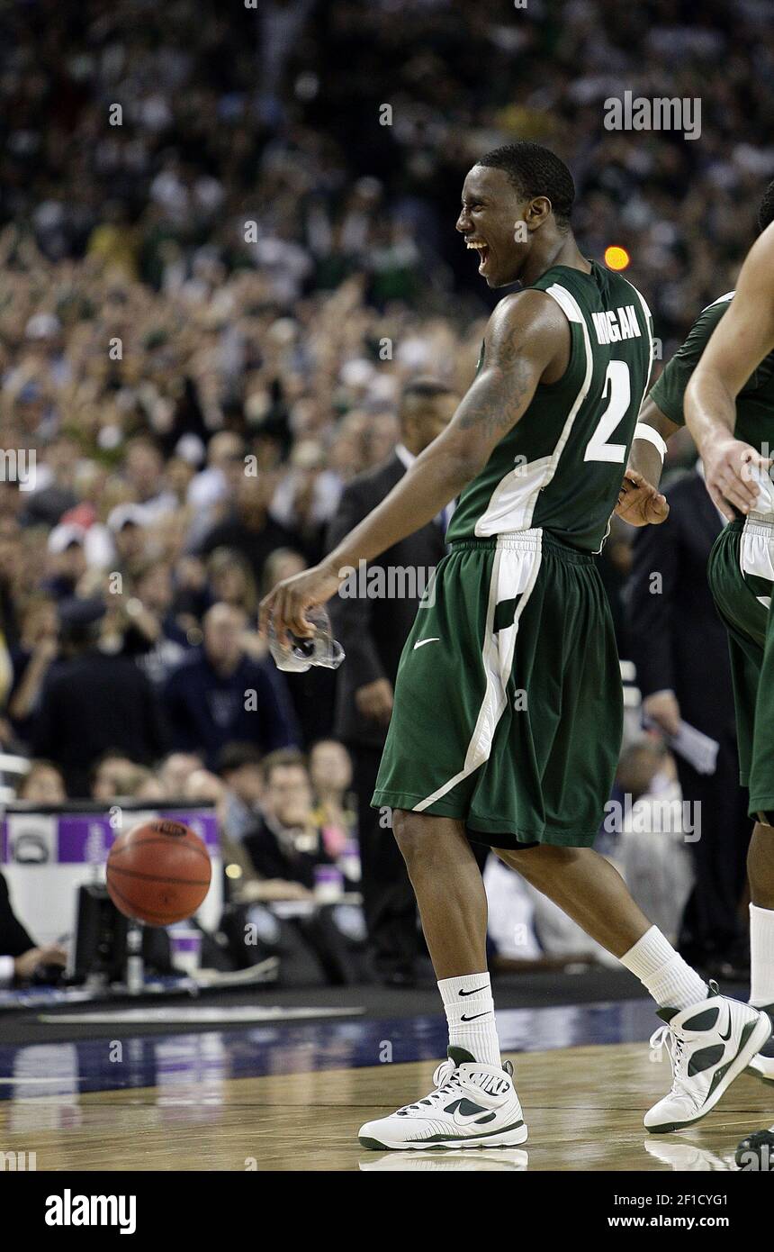 Michigan State's Raymar Morgan celebrates an 82-73 victory over ...