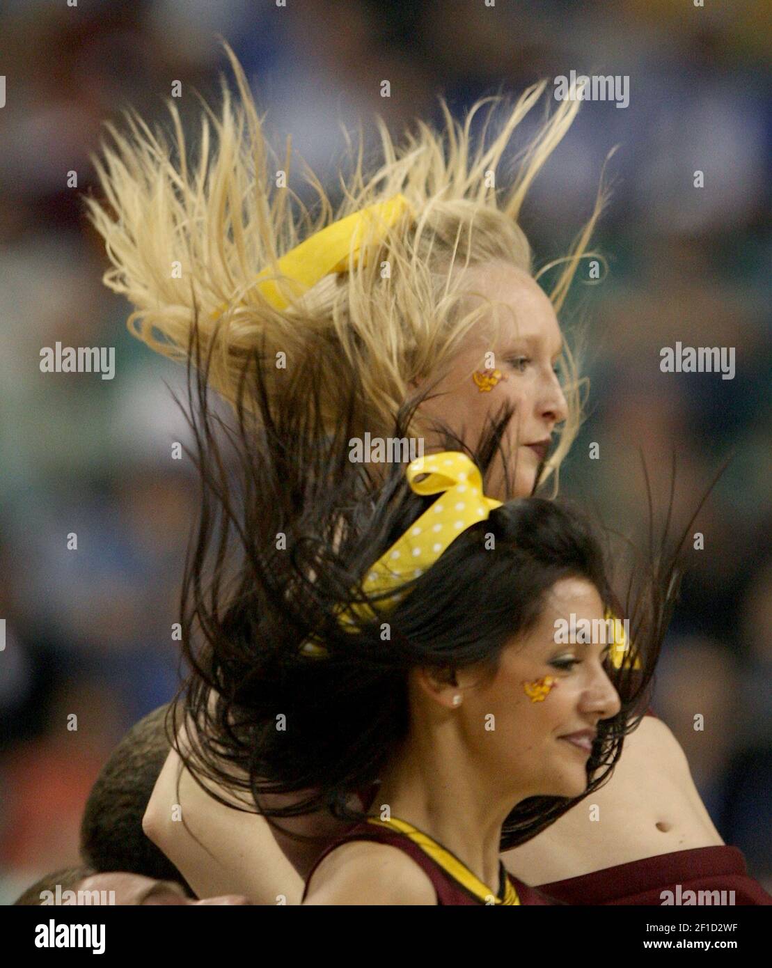 The Minnesota cheerleaders cheer on the Gophers during their game ...