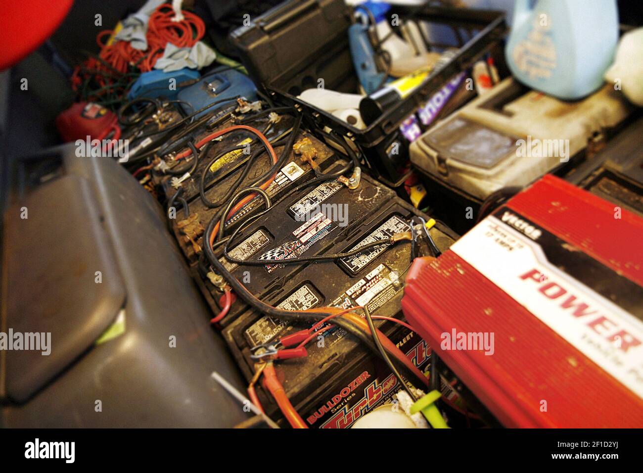 Tim Thomas' solar system has seven batteries in the van and one under ...