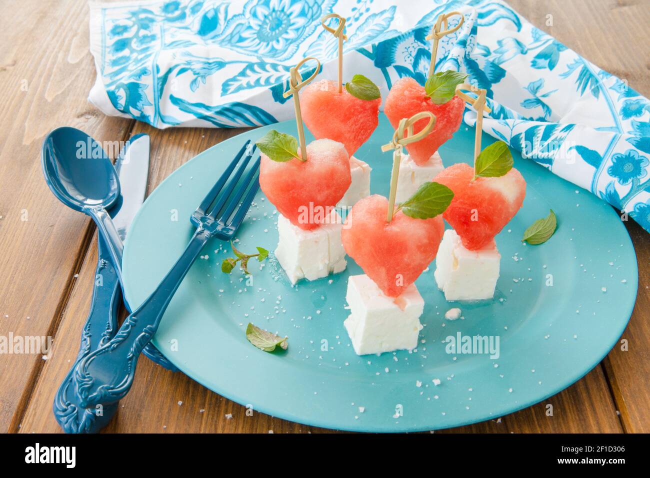 Watermelon with feta Stock Photo - Alamy