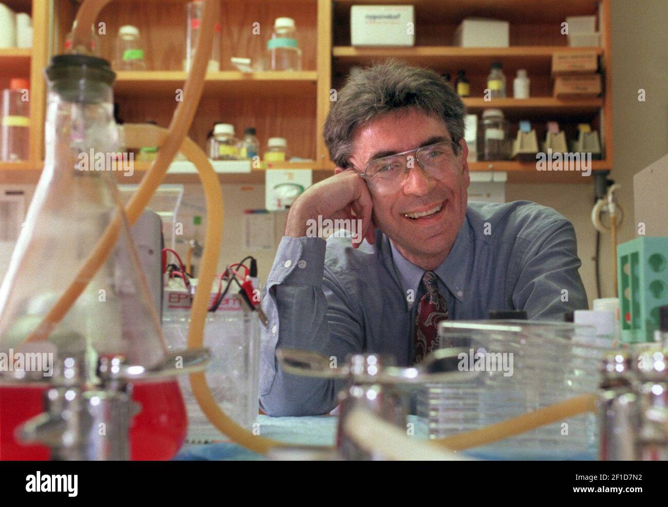 Dr. Robert Lefkowitz, of Duke University, is photographed in his lab on ...