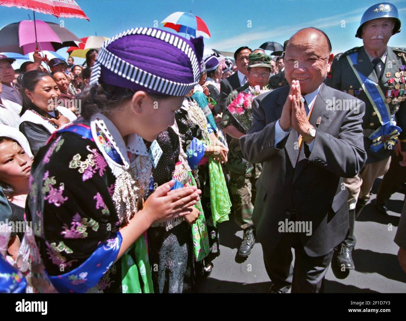General Vang Pao arrives and his greeted by thousands of the Laotian ...