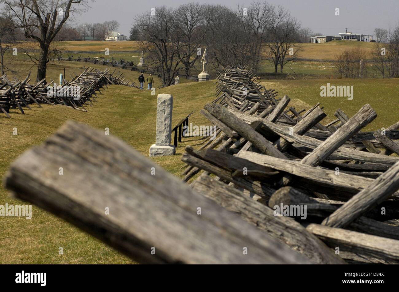 View of the Sunken Road, also known as the Bloody Lane, which became an ...