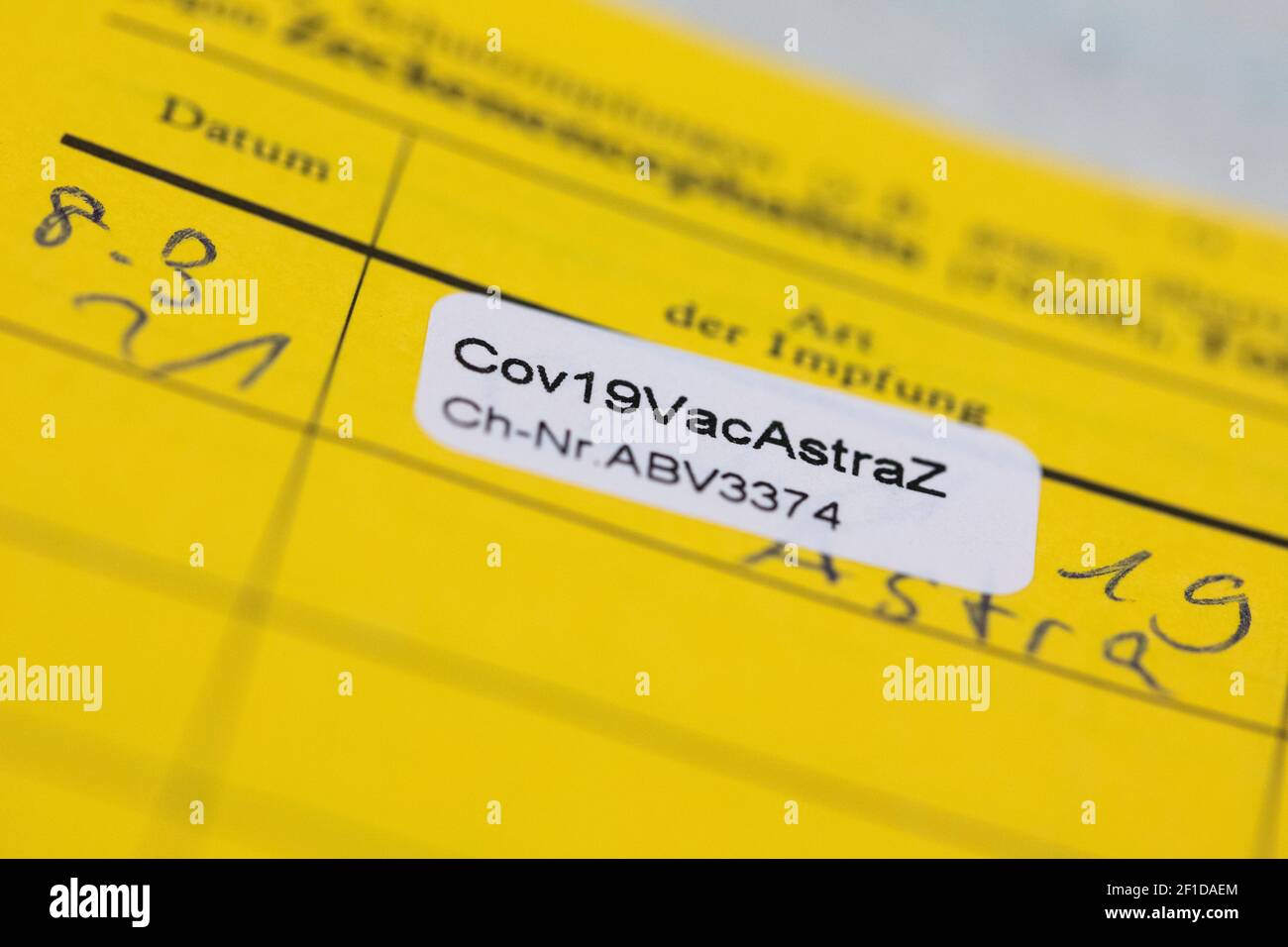 Cologne, Germany. 08th Mar, 2021. A sticker with the inscription ...