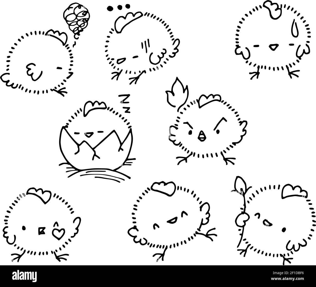 Cute cartoon birds vector Black and White Stock Photos & Images - Alamy