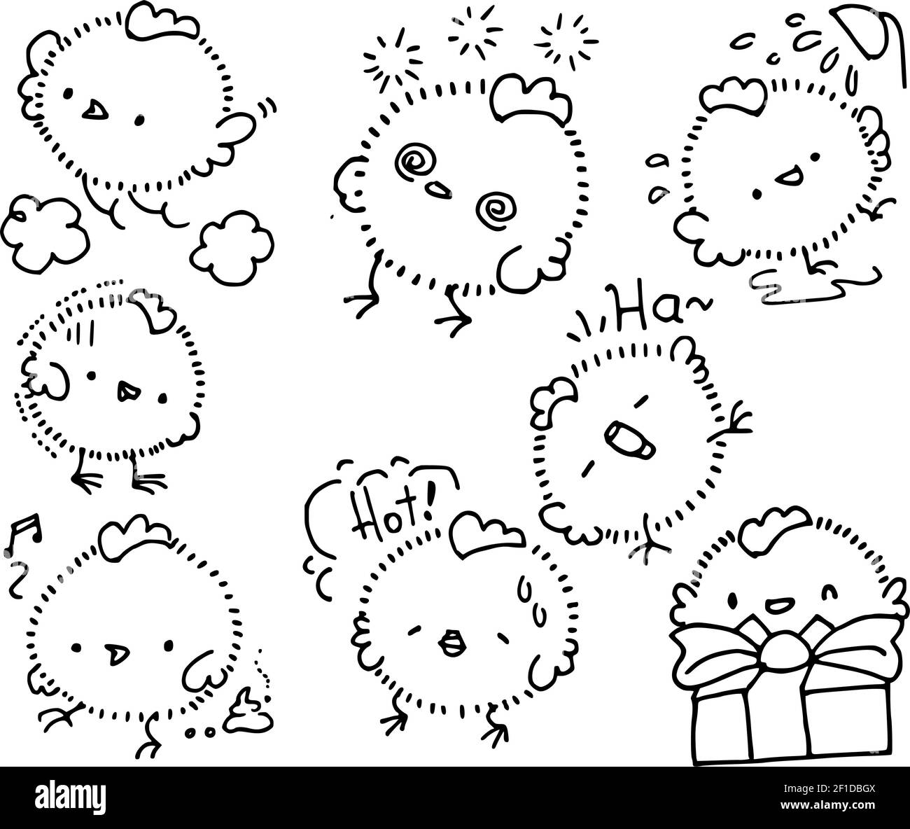 Cute cartoon birds vector Black and White Stock Photos & Images - Alamy