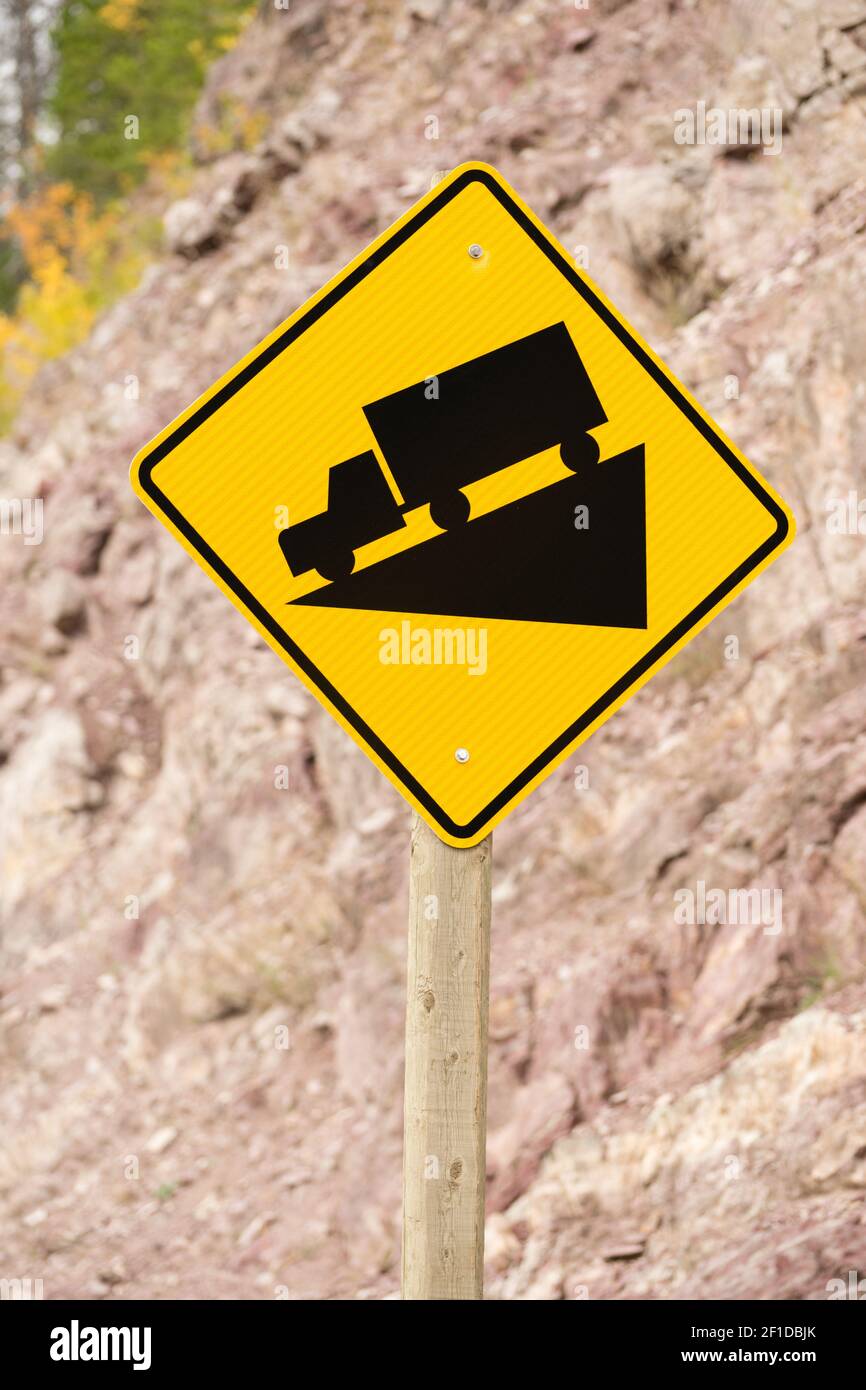 Road Sign Warning Hazard Ahead High Resolution Stock Photography and ...