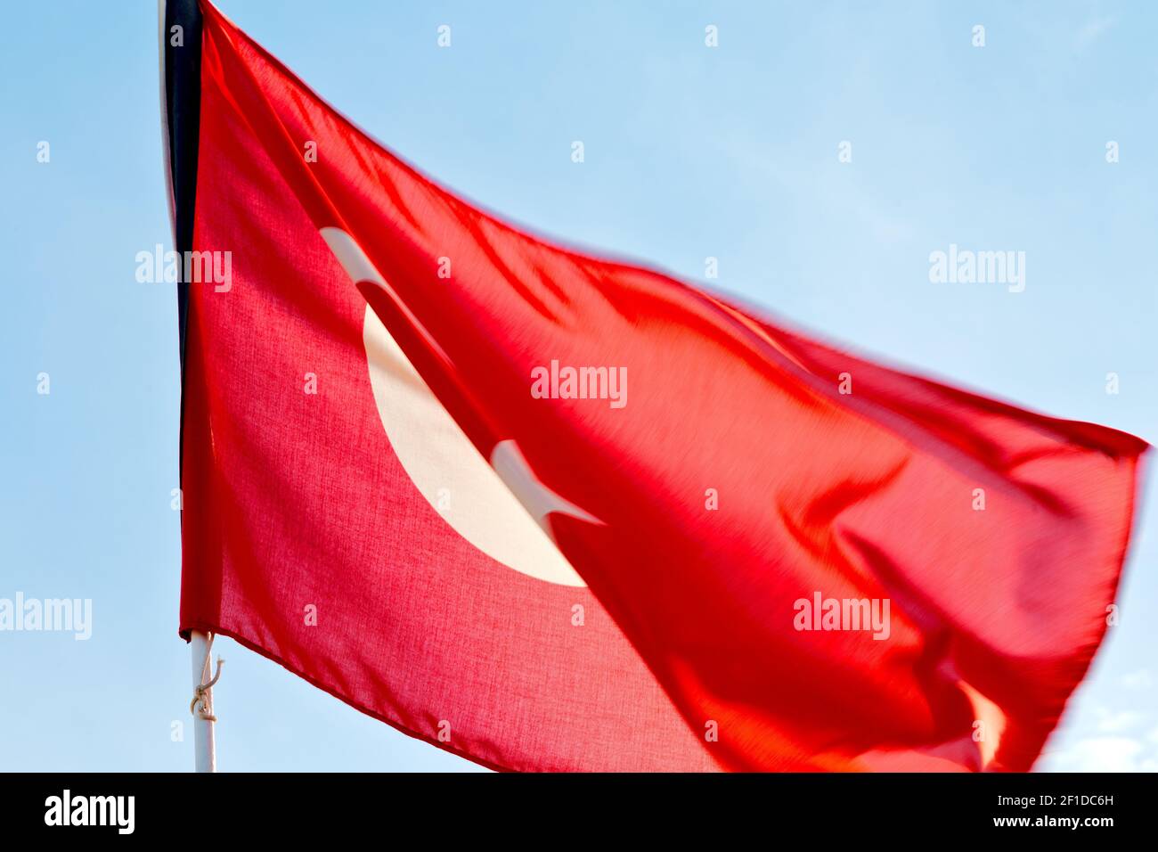 Morocco waving flag in the blue sky colour and wave Stock Photo - Alamy