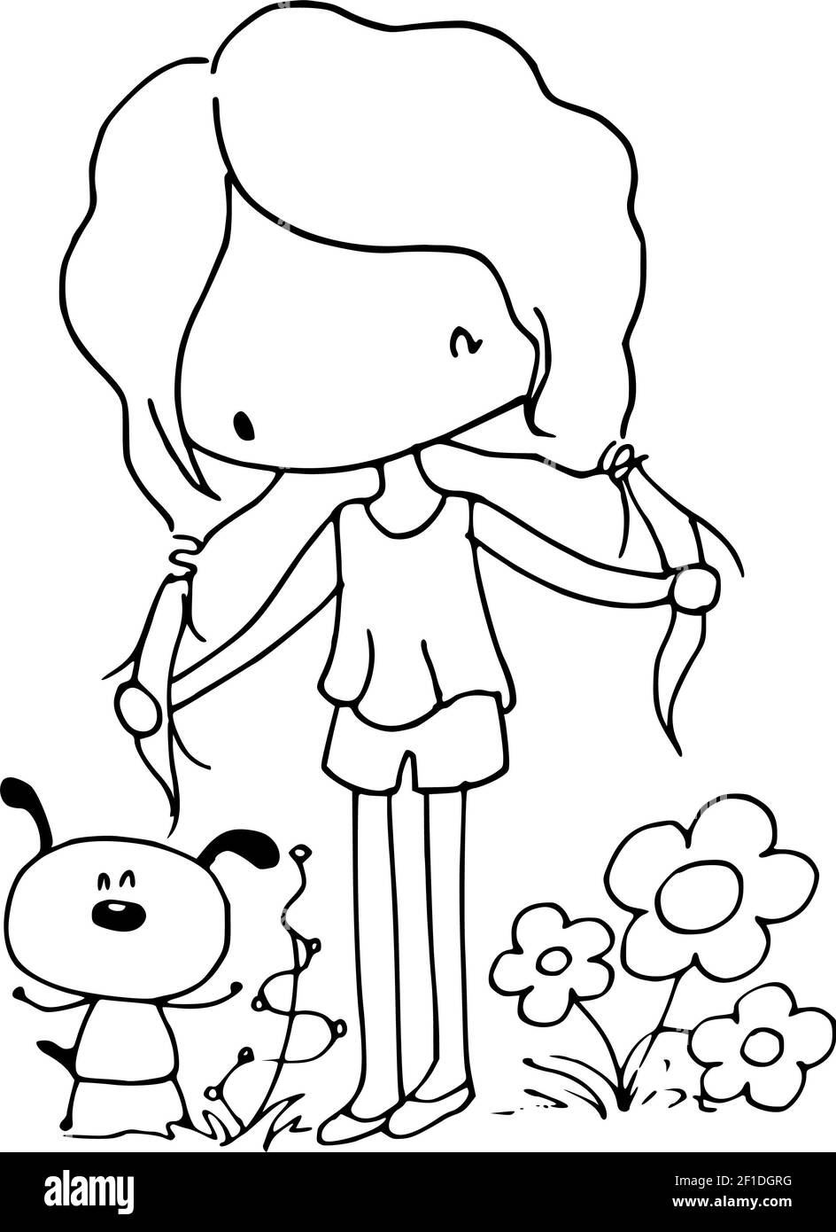 Illustration vector dog line Cut Out Stock Images & Pictures - Alamy