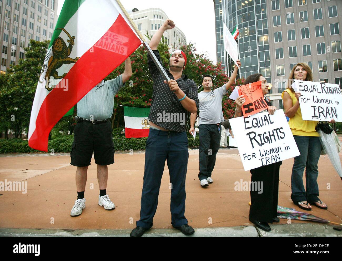 Afshin Majidi (center) protests Iran's election on Thursday, June 16 ...