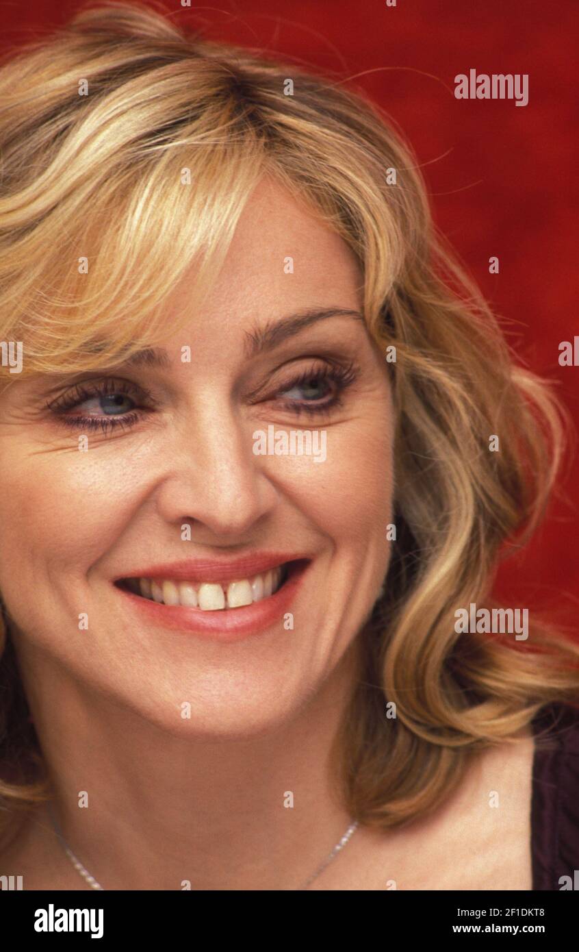 Madonna at the "Swept Away" press conference October 7, 2002. (Photo by ...