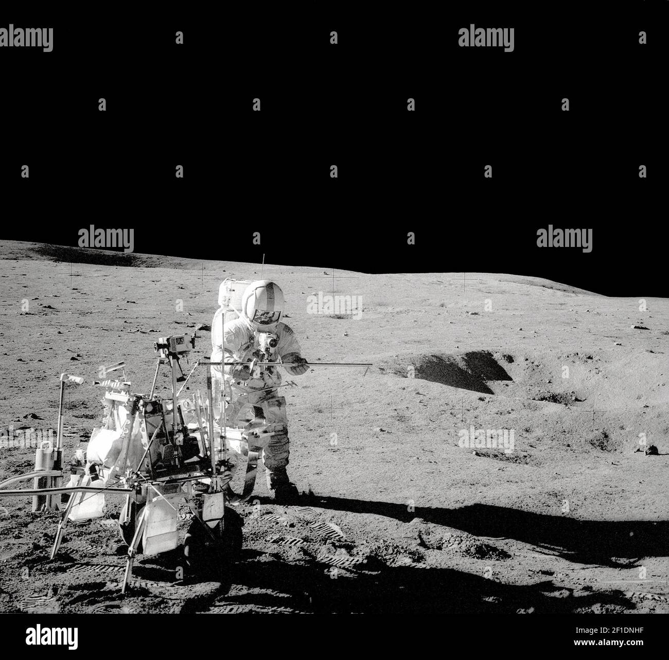 On Feb. 5. 1971, the Apollo 14 crew module landed on the moon. The crew ...