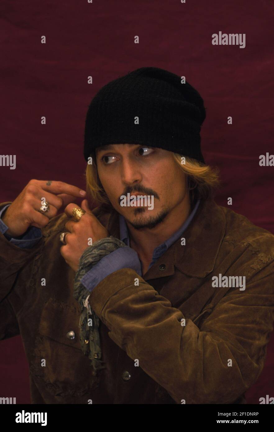 Johnny Depp at the "Pirates of The Caribbean" press conference held in ...