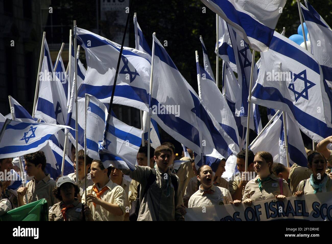 Members of Friends of Israeli Scouts march on June 5, 2005 in the 41st ...