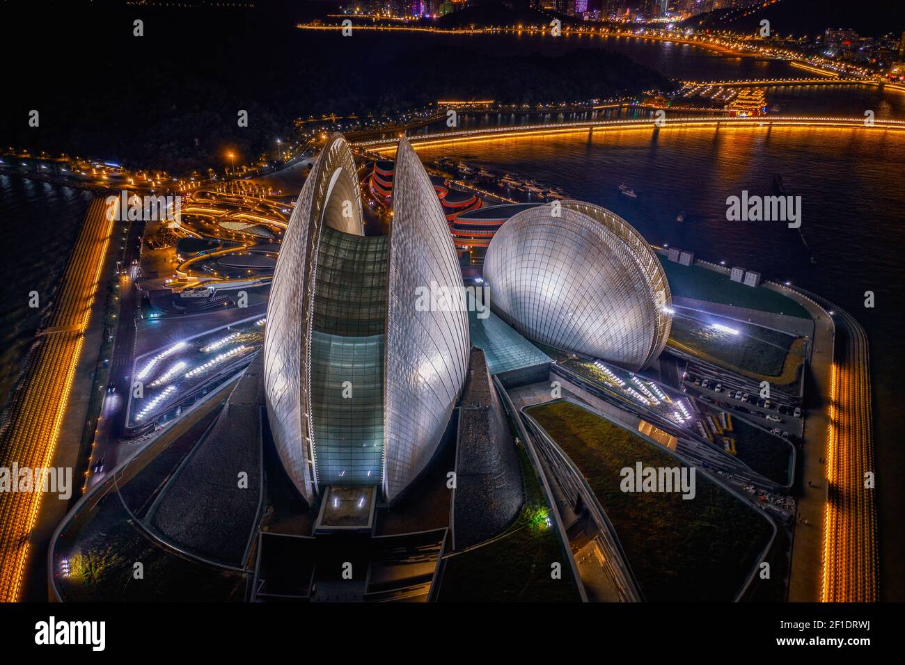 --File--Undated photo: Aerial view of Zhuhai Opera House in Zhuhai city ...