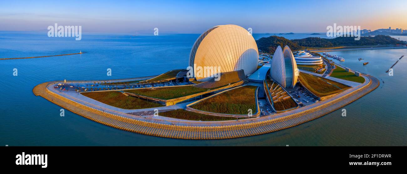 --File--Undated photo: Aerial view of Zhuhai Opera House in Zhuhai city ...