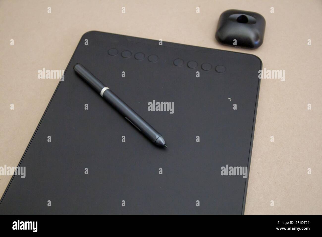 A high angle shot of a graphic tablet on a table Stock Photo - Alamy