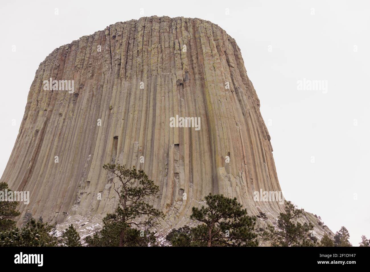Devils Tower Wyoming Winter Snow Rock Butte Stock Photo - Alamy