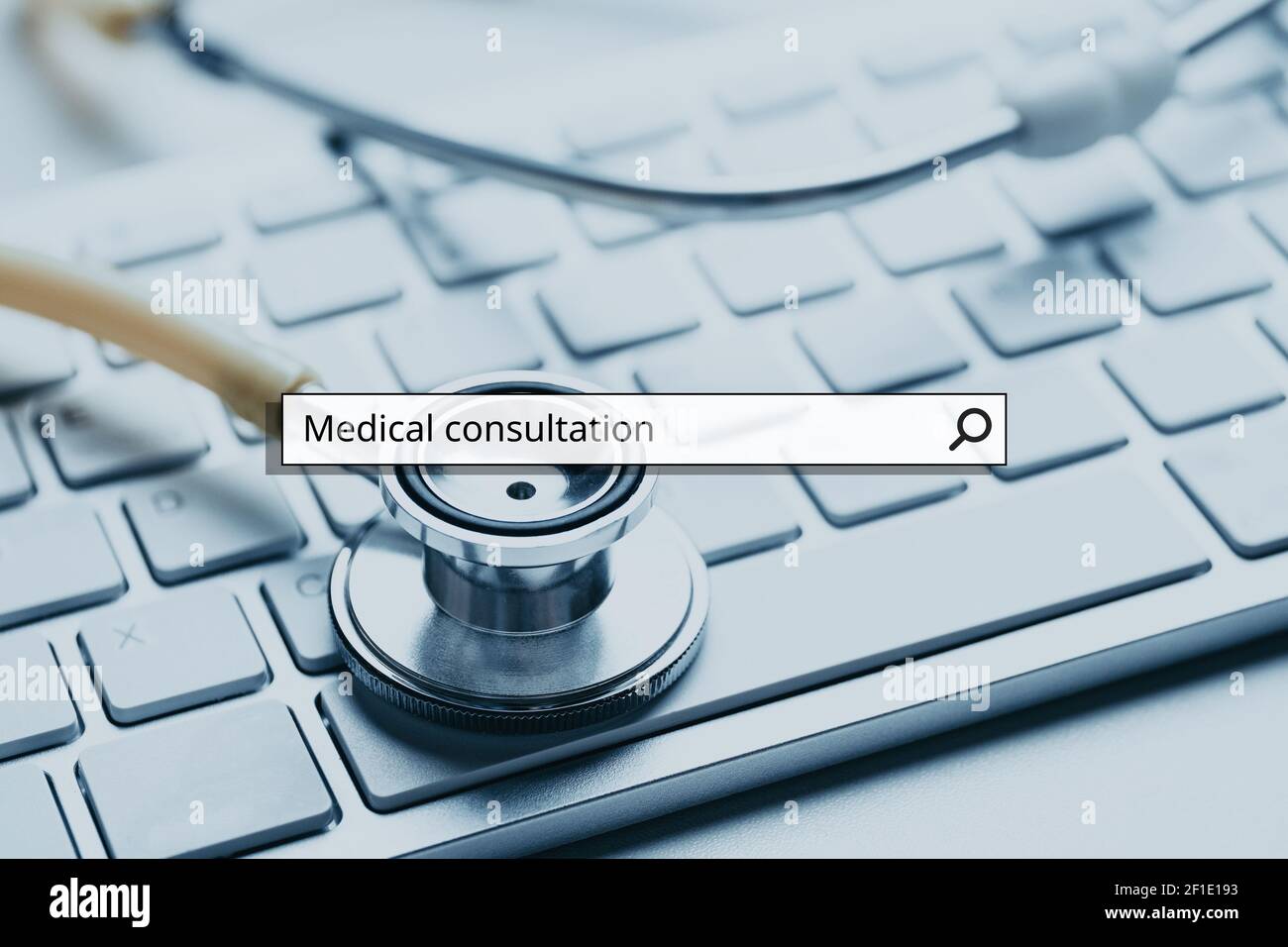 Internet medical consultation search bar concept against the background ...