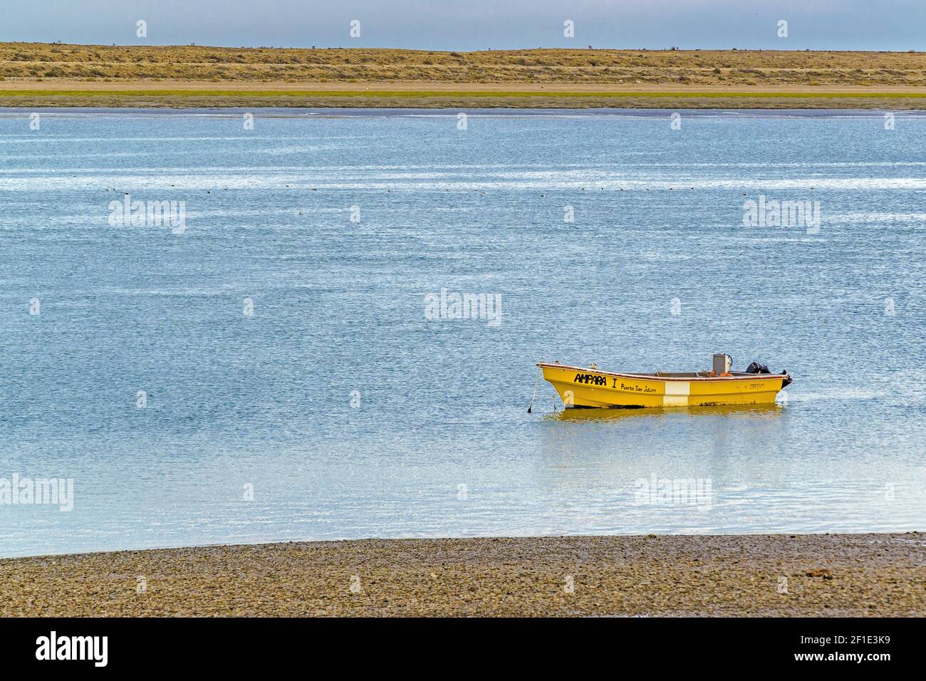 Empty Small Boat at River Stock Photo - Alamy