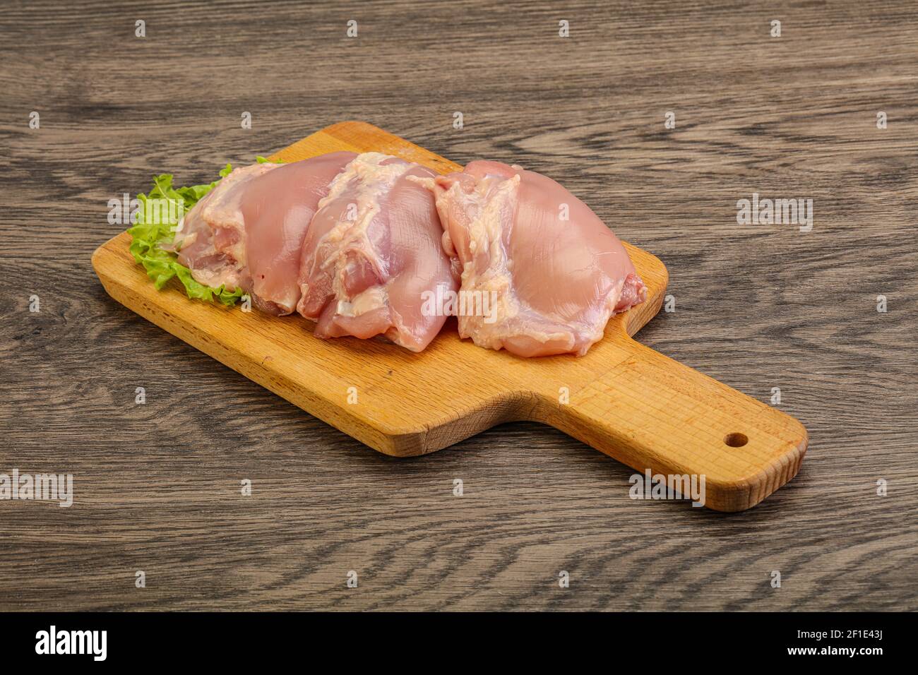 Raw chicken boneless and skinless leg for cooking Stock Photo - Alamy