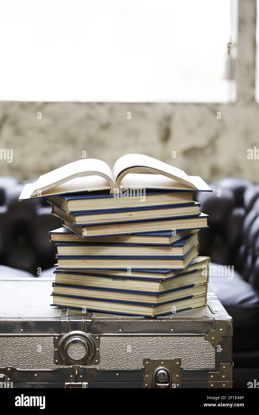 Pile books above hi-res stock photography and images - Alamy