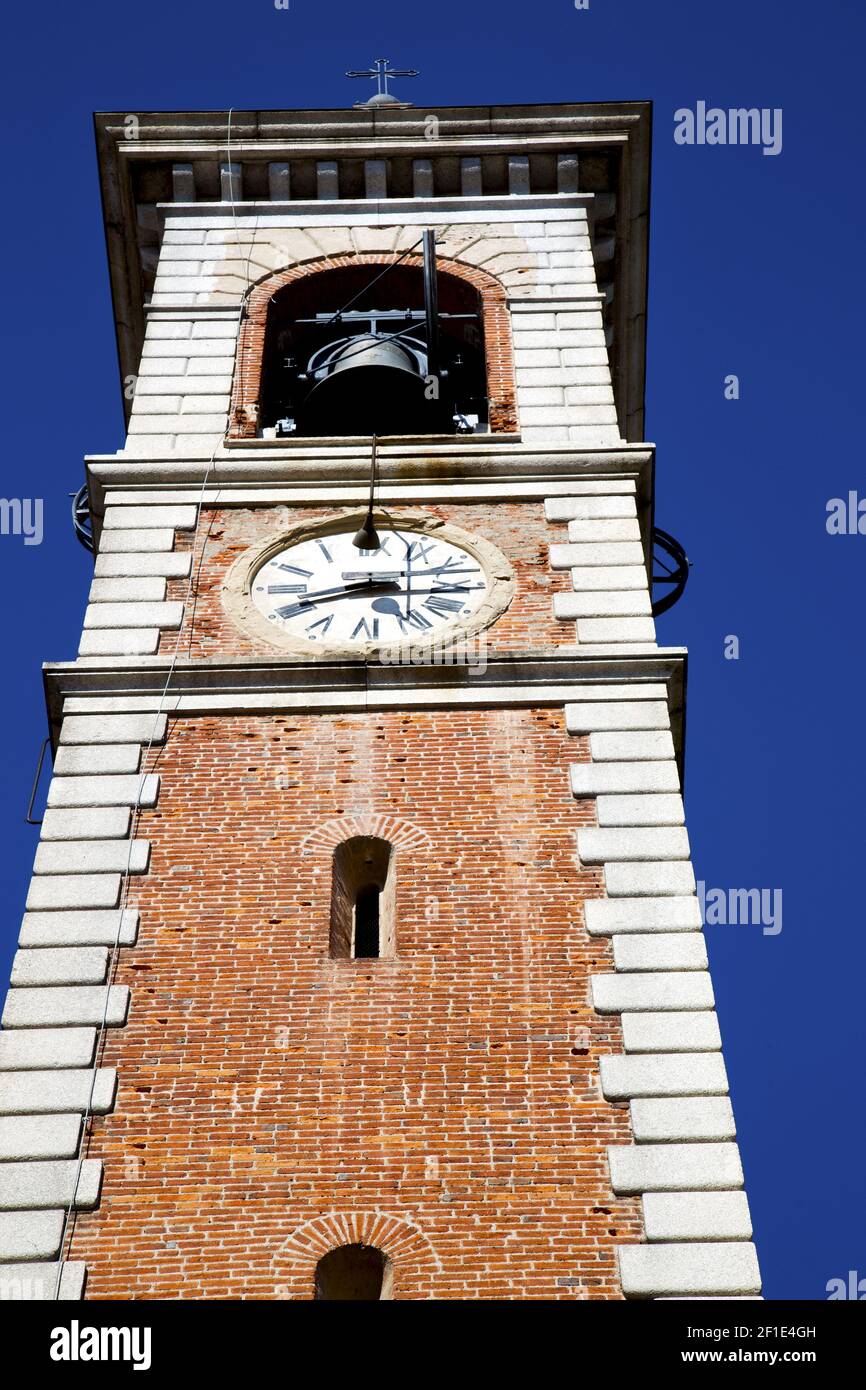 Somma lombardo old abstract in and church tower sunny day Stock Photo ...