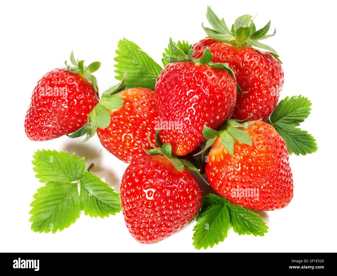 Strawberries on white Background Stock Photo - Alamy