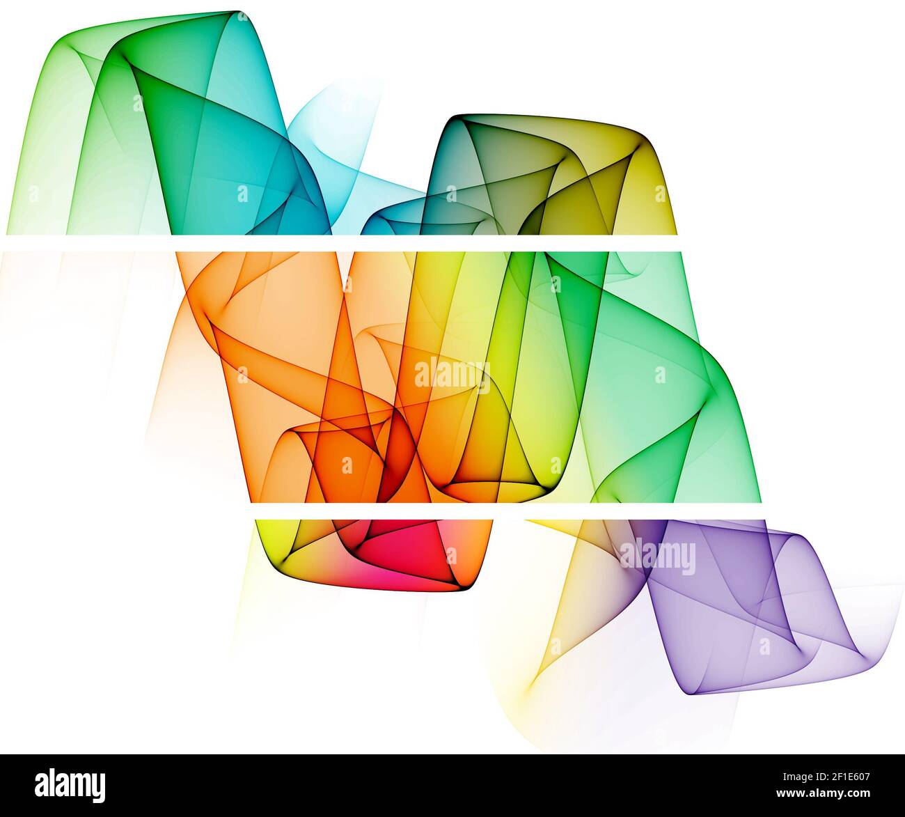 3D illustration of colorful banner set with blended abstract curve ...