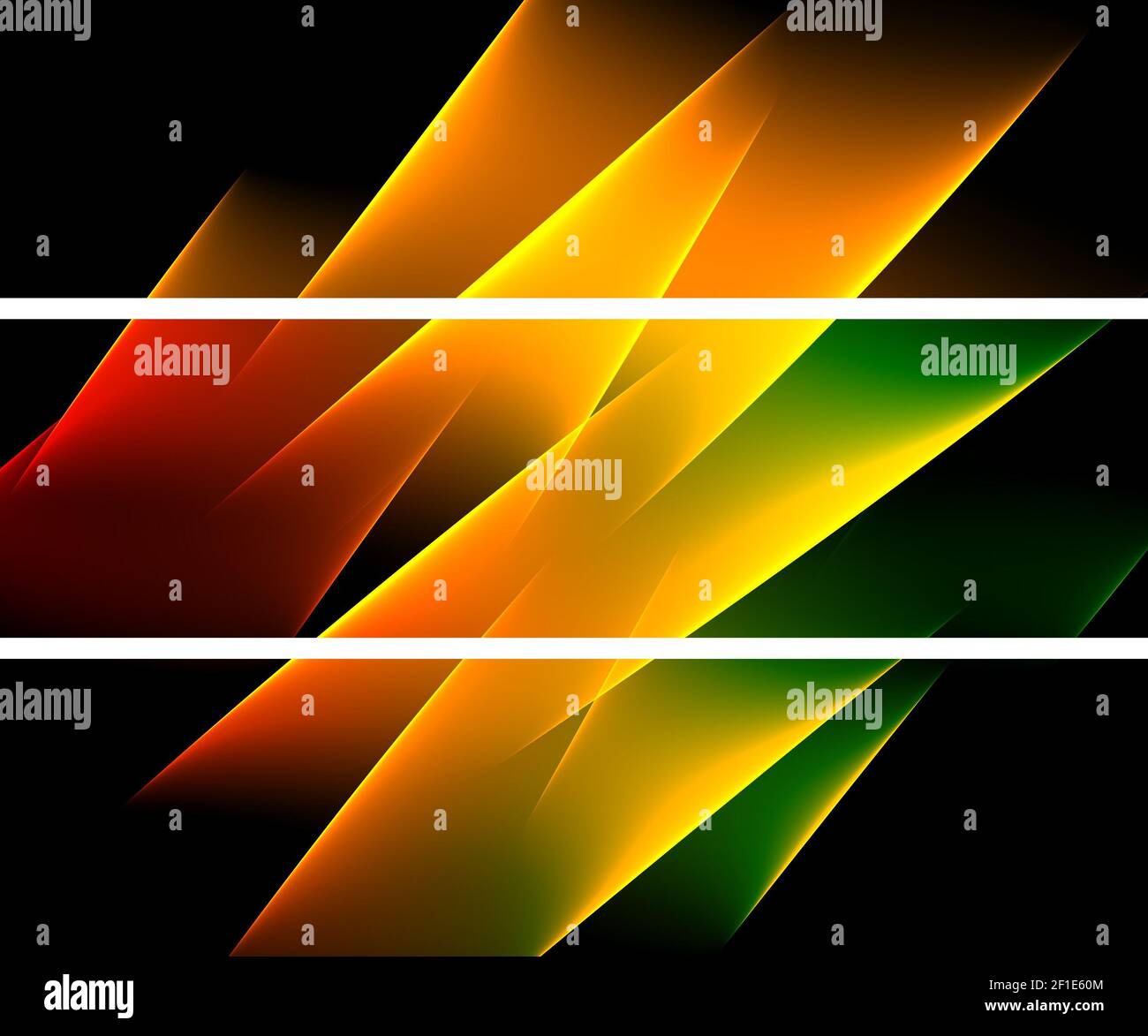 3D illustration of colorful banner set with blended abstract curve ...