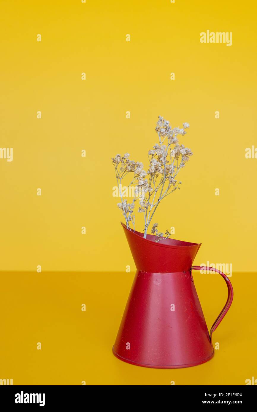 Old iron container with dehydrated flower inside Stock Photo - Alamy