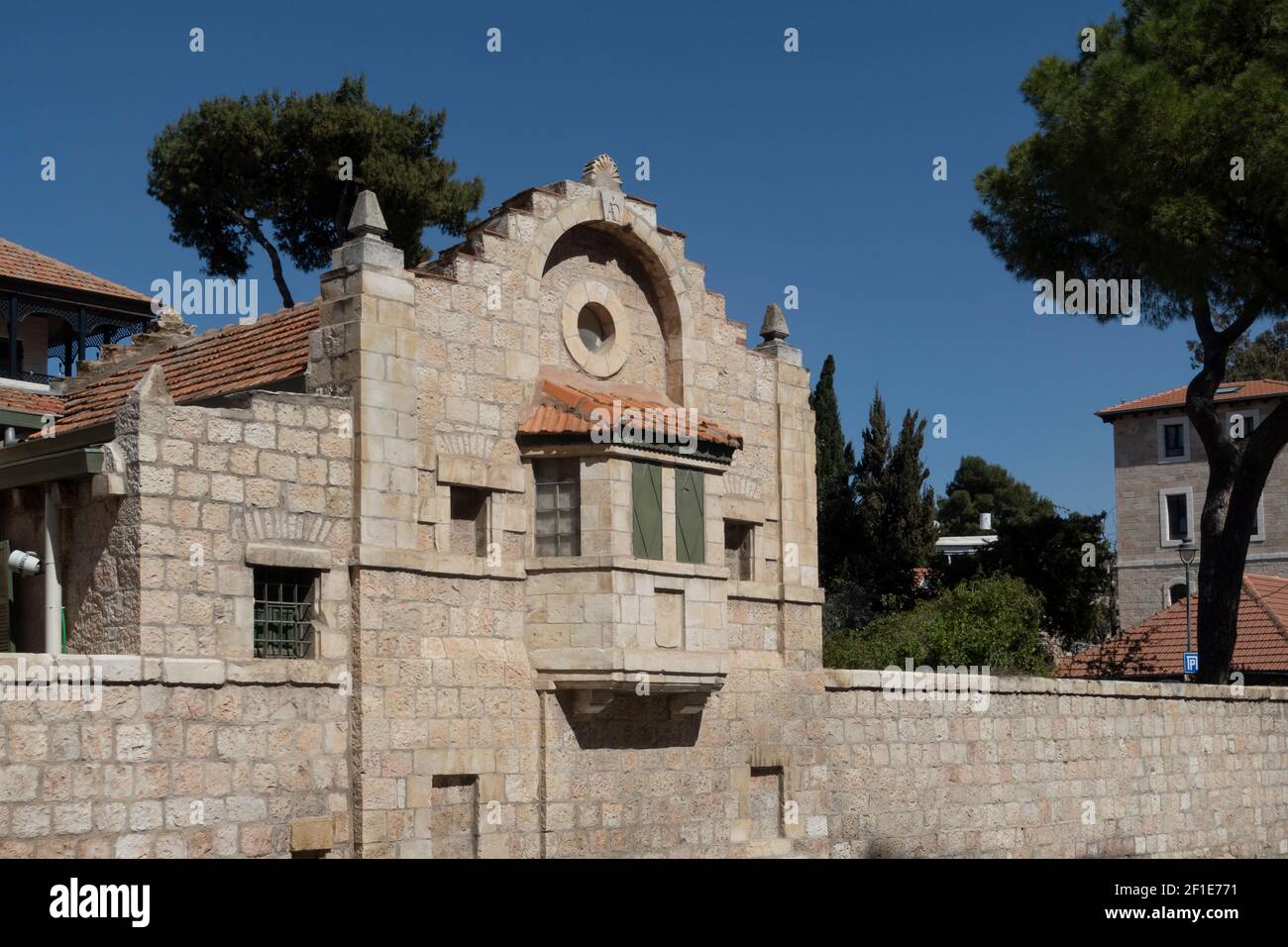 Thabor House or Tabor House with a turret and thick stone walls built ...