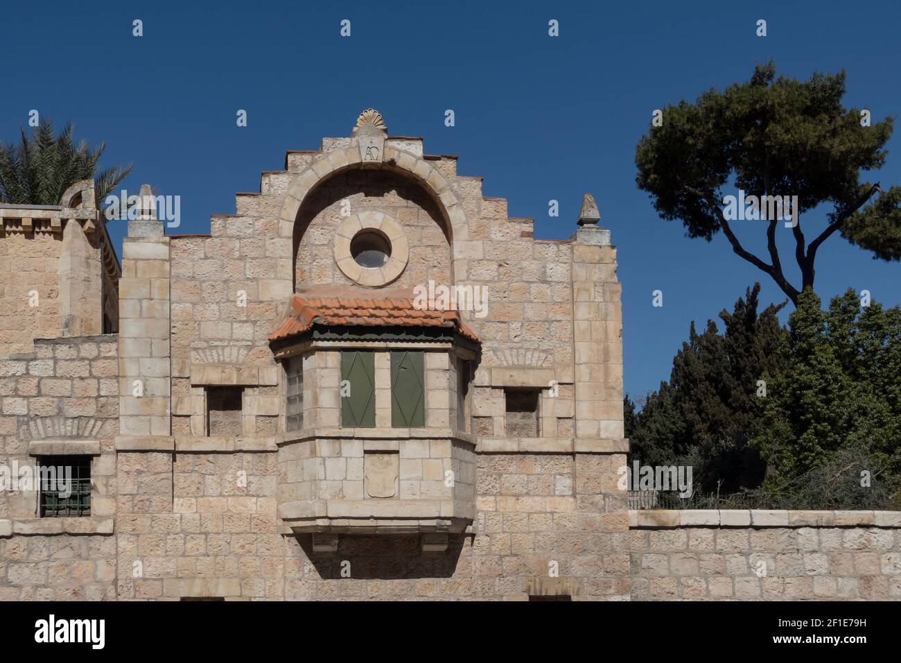 Thabor House or Tabor House with a turret and thick stone walls built ...